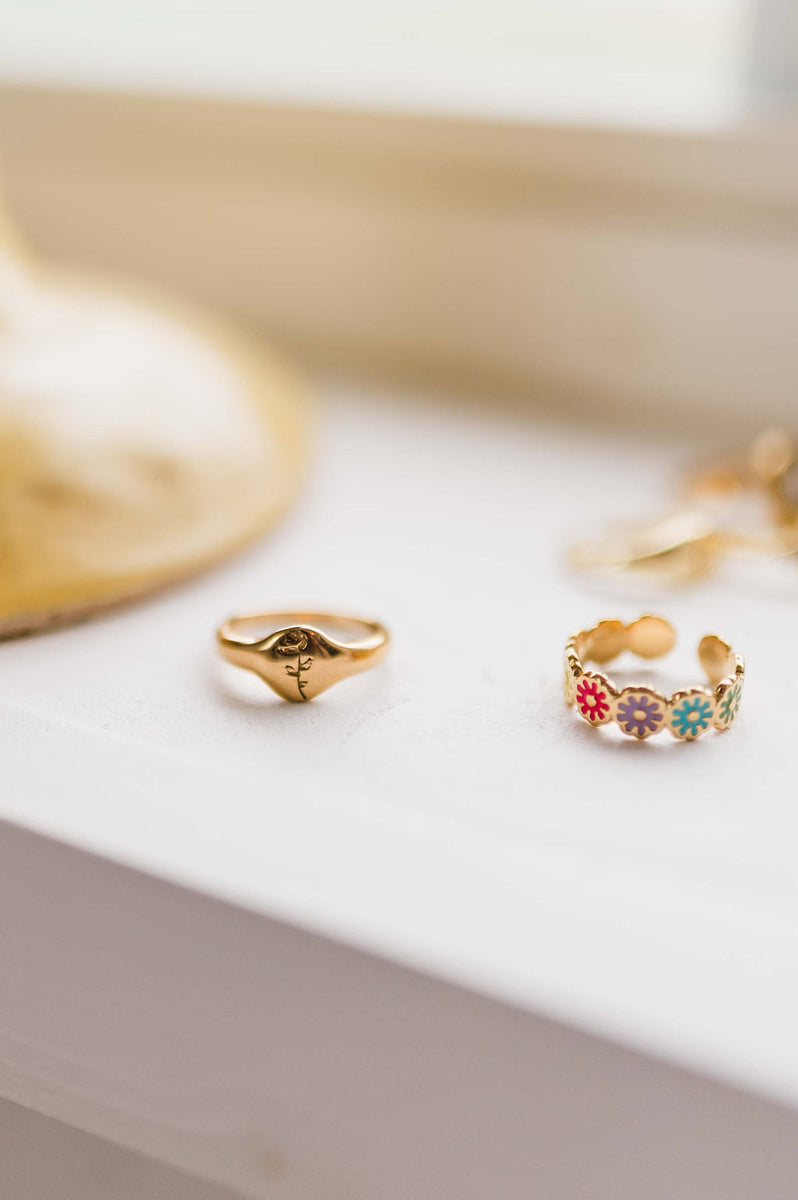 marbella floral patterned ring | 18K gold ring – Ramble and Company