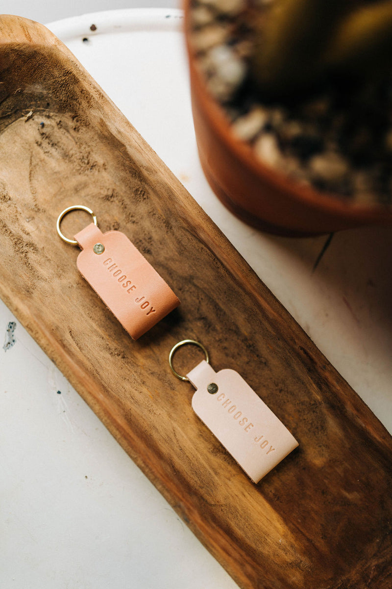 choose joy | leather loop key fob – Ramble and Company